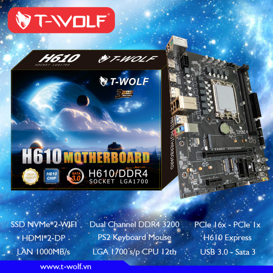Mainboard T-WOLF H610 » Vi Tính Thành Tín